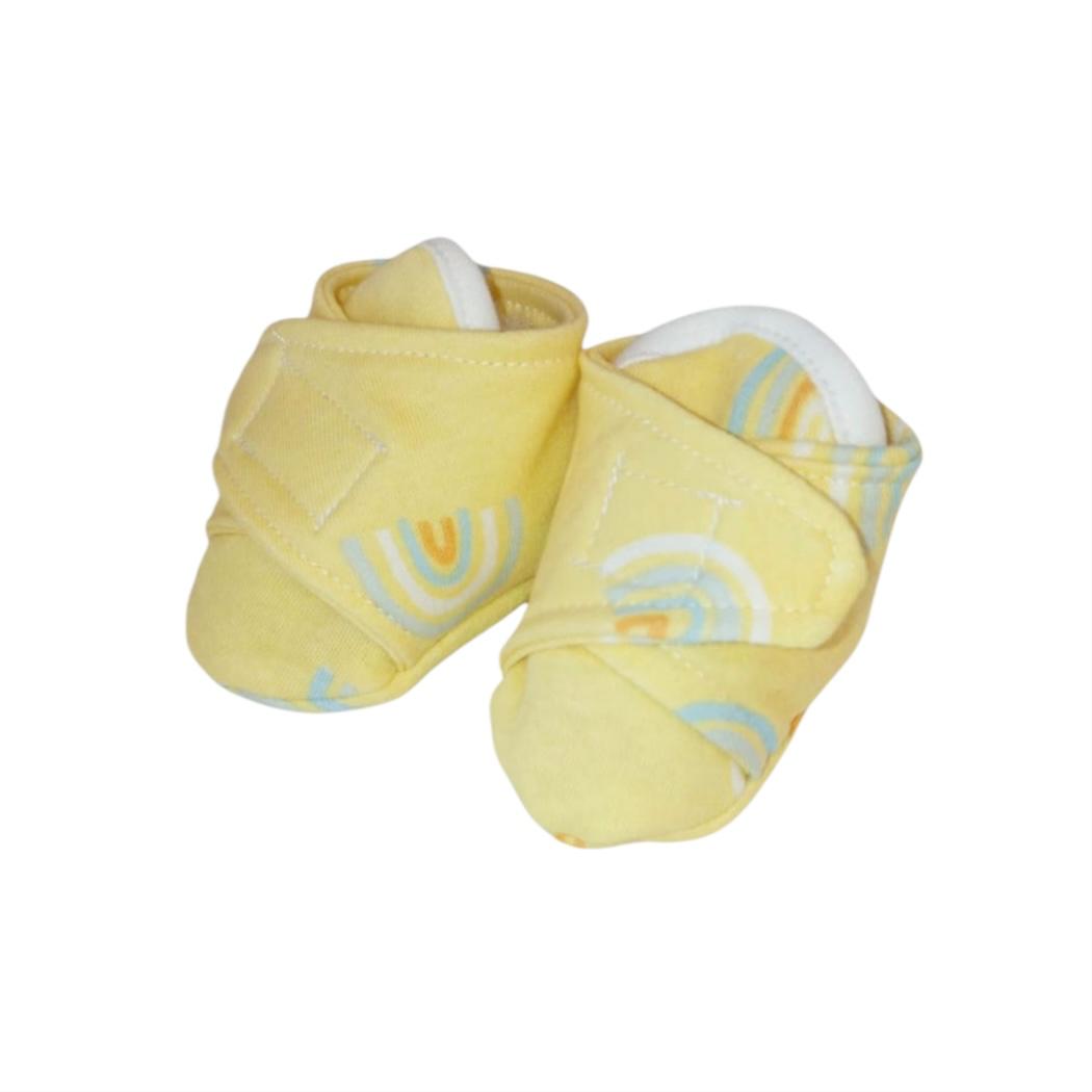 Mellow Yellow Baby Booties - Rainbow Print – hellofellowstore