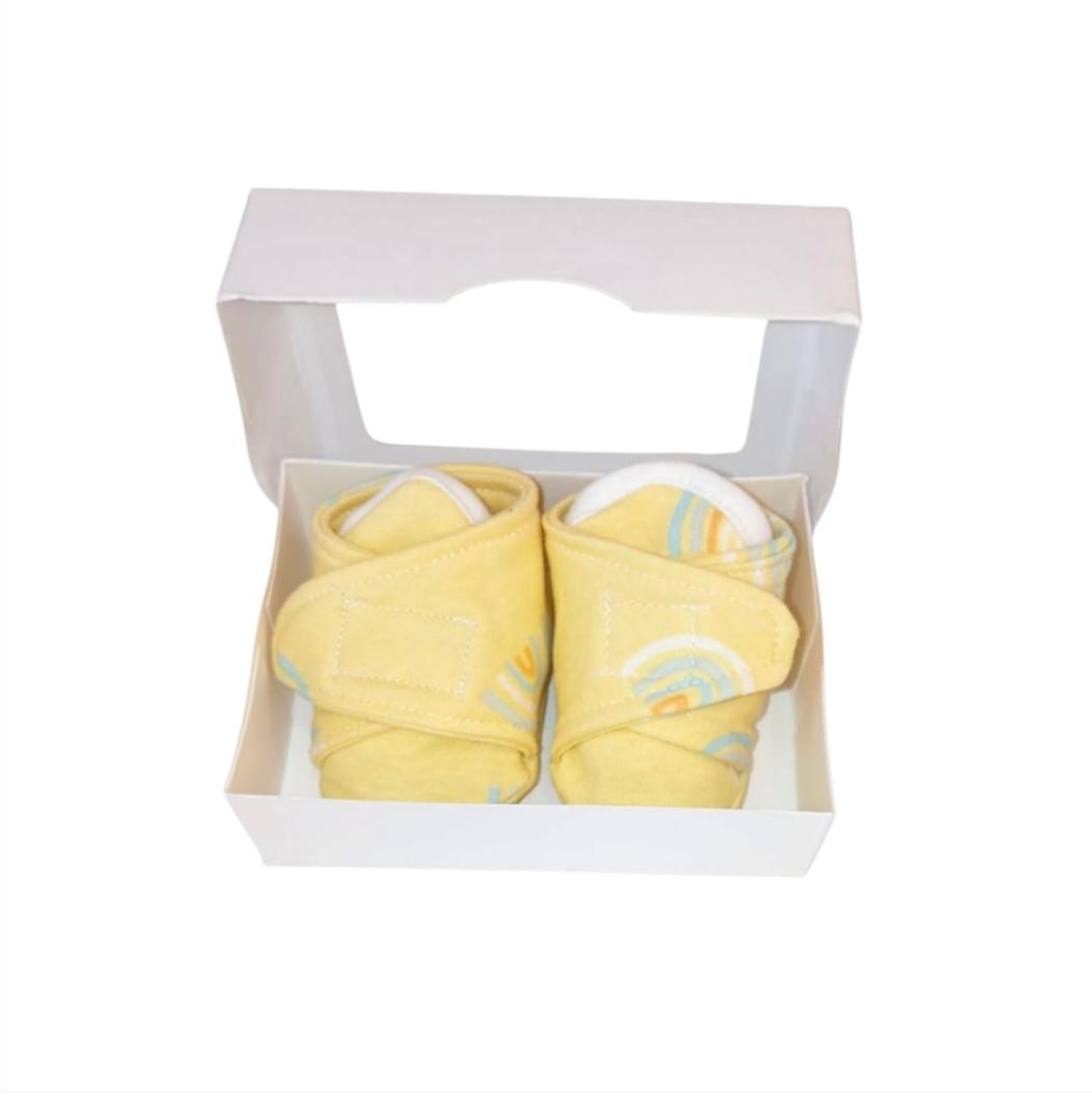 Mellow Yellow Baby Booties - Rainbow Print – hellofellowstore